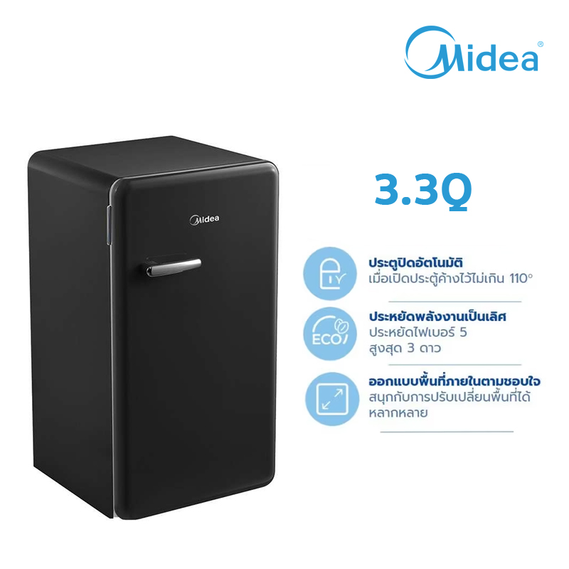 ซื้อ Midea ตู้เย็น 1 ประตู 3.3Q (Retro Fridge) รุ่น BC-90AW - รับประกัน ...