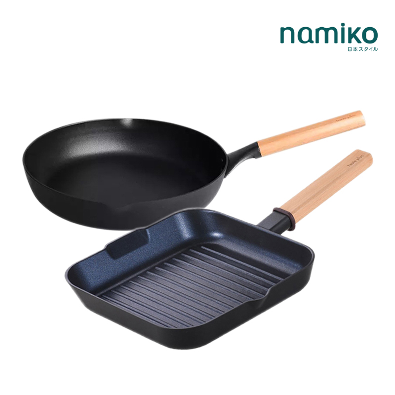 ซื้อ [เซ็ต 2 ชิ้น] Namiko x Taste Plus กระทะก้นแบนพร้อมกระทะสเต็ก ...